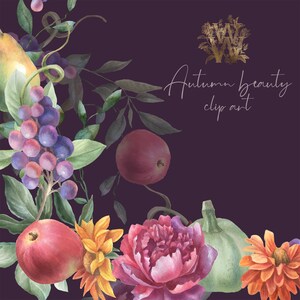 Watercolor Thanksgiving Clipart, Autumn Frame Clip Art, Holiday Wreath ...