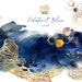 Blue and Gold Watercolor Shapes Clipart: Abstract Collage (digital ...