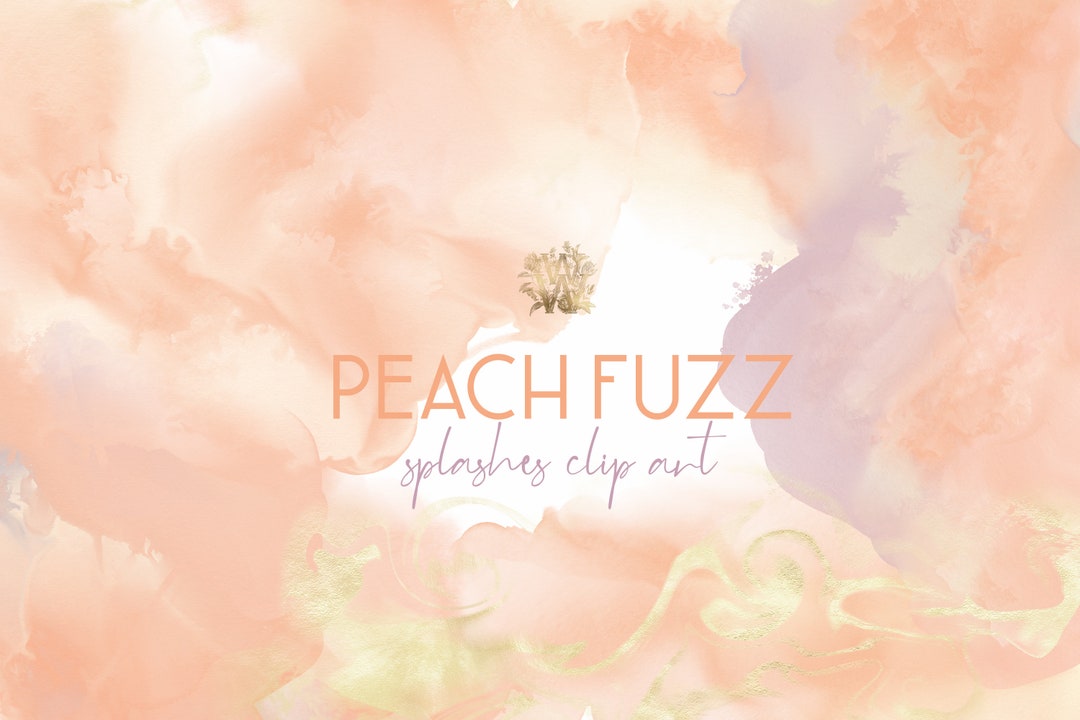 Peach Watercolor Splash Clipart, Abstract Shapes Clip Art, Peach Fuzz ...