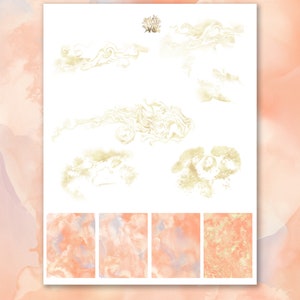 Peach Watercolor Splash Clipart: Abstract Shapes, Website Design (PNG ...