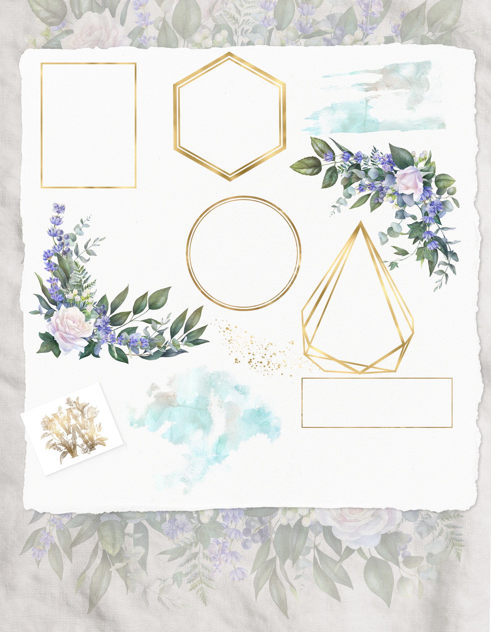 White Rose Border Clip Art Watercolor Floral Wedding Frame | Etsy