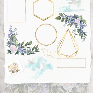 White Rose Border Clip Art, Watercolor Floral Wedding Frame Clipart ...