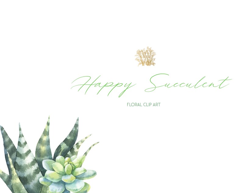 Watercolor Succulent Clipart Boho Clip Art Cute Cactus Png - Etsy
