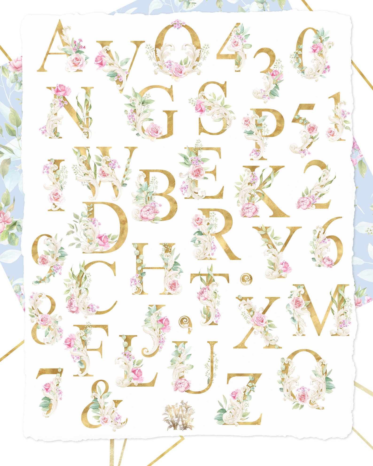 Pink Rose Clip Art Bundle, Watercolor Floral Borders Clipart, Wedding ...