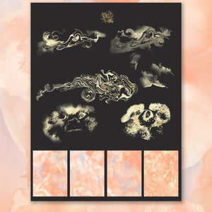 Peach Watercolor Splash Clipart: Abstract Shapes, Website Design (PNG ...