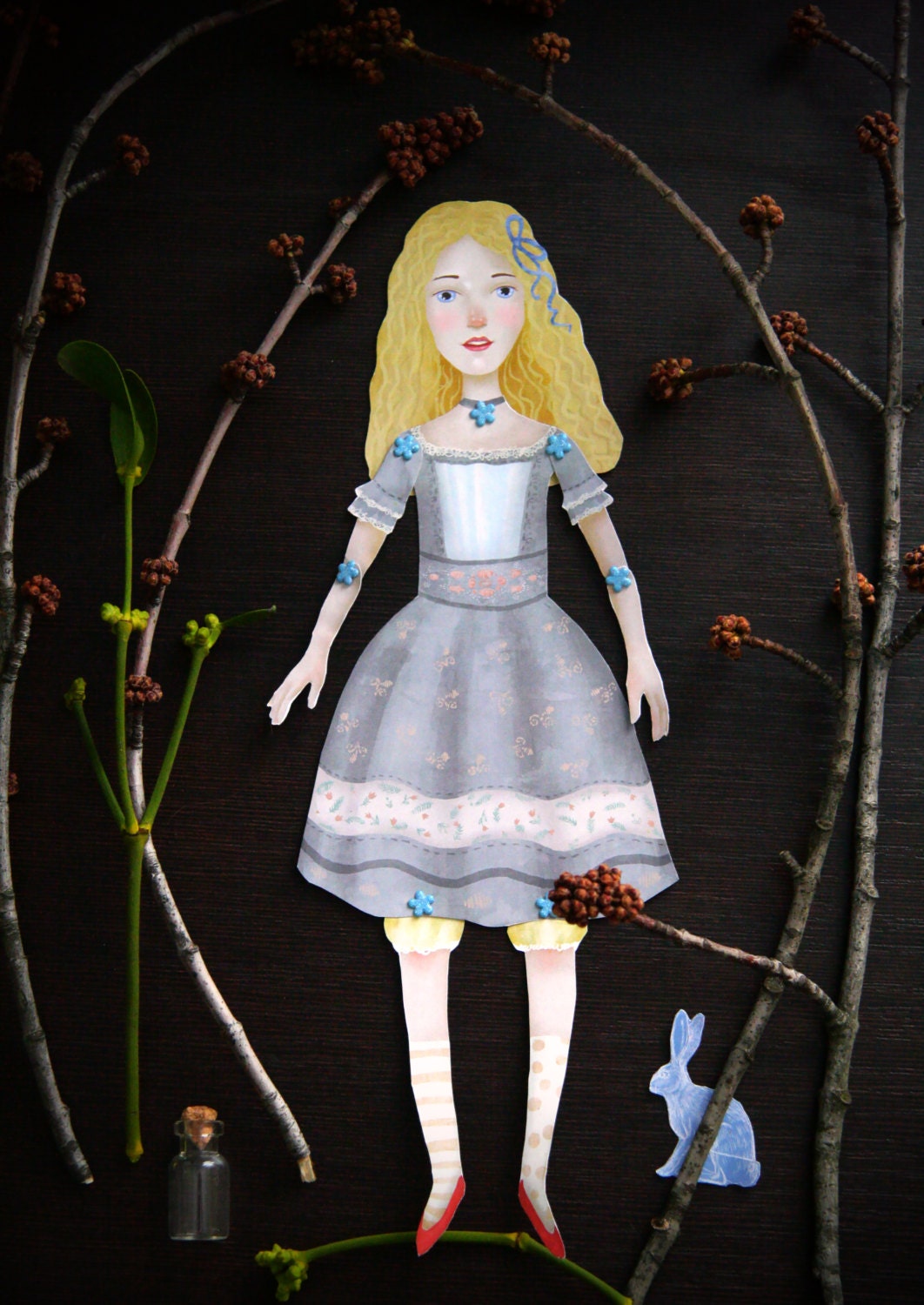 Alice Articulated Printable Art Paper Doll Wonderland Cutting | Etsy
