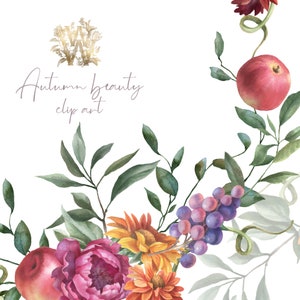 Watercolor Thanksgiving Clipart, Autumn Frame Clip Art, Holiday Wreath ...