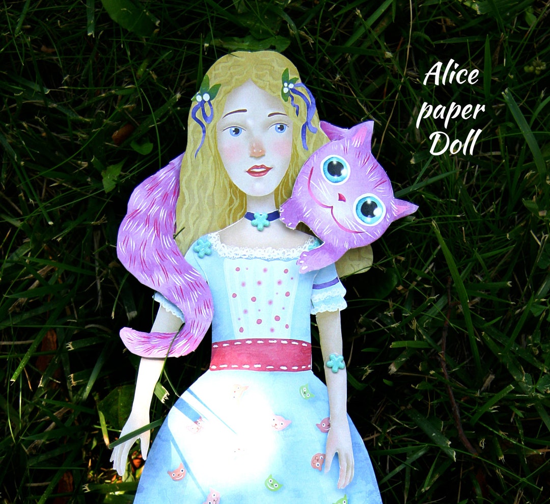 Printable Alice Articulated Paper Art Doll, Wonderland Digital Cutting ...