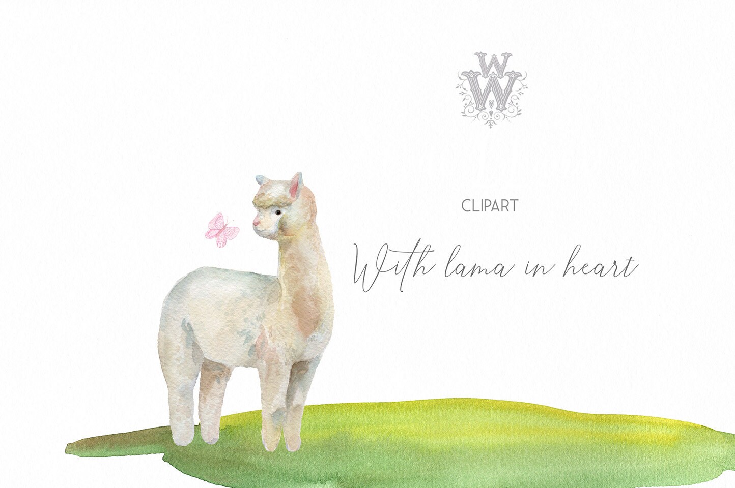 Llama Watercolor Alpaca Clipart Cute Animal Baby Shower Tribal - Etsy