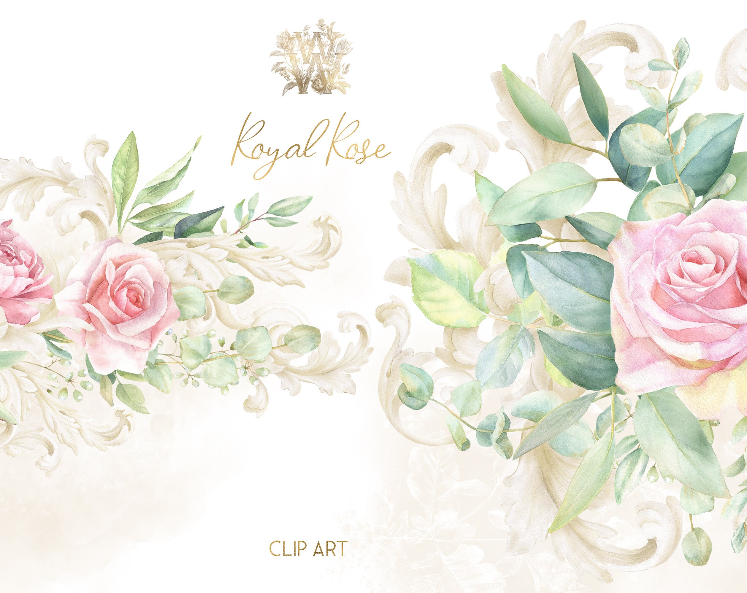 White Rose Border Clip Art