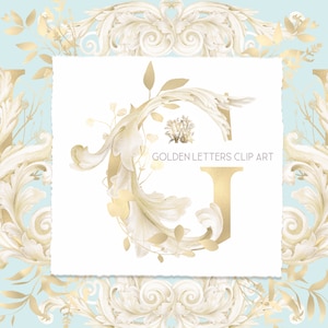 Gold Foil Monogram Letters Clipart, Golden Wedding Letters Clip Art ...