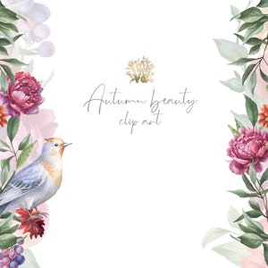 Watercolor Thanksgiving Clipart, Autumn Frame Clip Art, Holiday Wreath ...