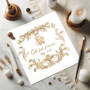 Gold Foil Frames Clip Art, Baroque Clipart, Ornamental Wedding Border ...