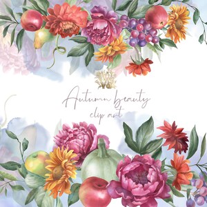 Watercolor Thanksgiving Clipart, Autumn Frame Clip Art, Holiday Wreath ...