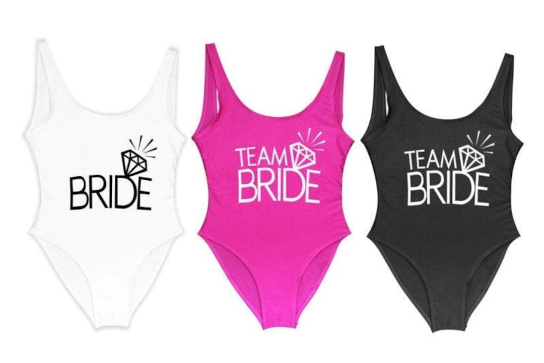Bachelorette Party Swimsuit | Bride and Team Bride High Cut One Piece ...