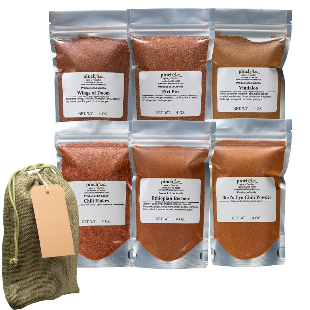 Deluxe Heat Lover's Organic Spice Bundle | 6 Pack of Extra Hot Spices ...