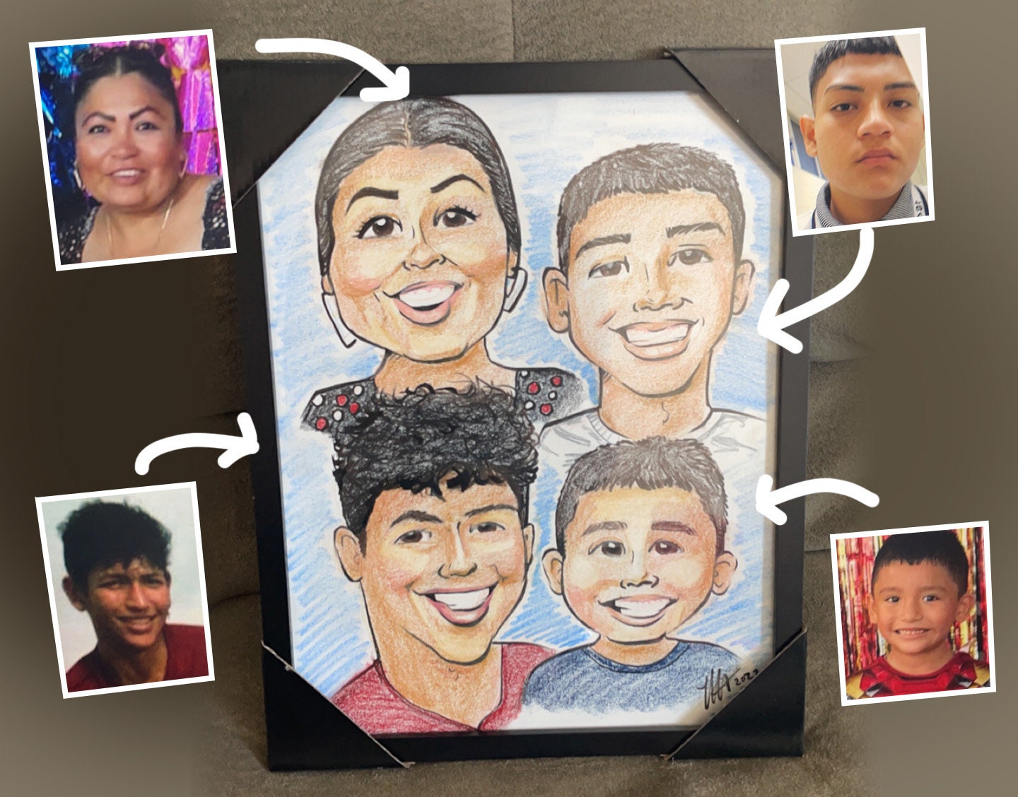Caricature Portrait Custom Drawings From Photo Hand-drawn Using Pencil ...