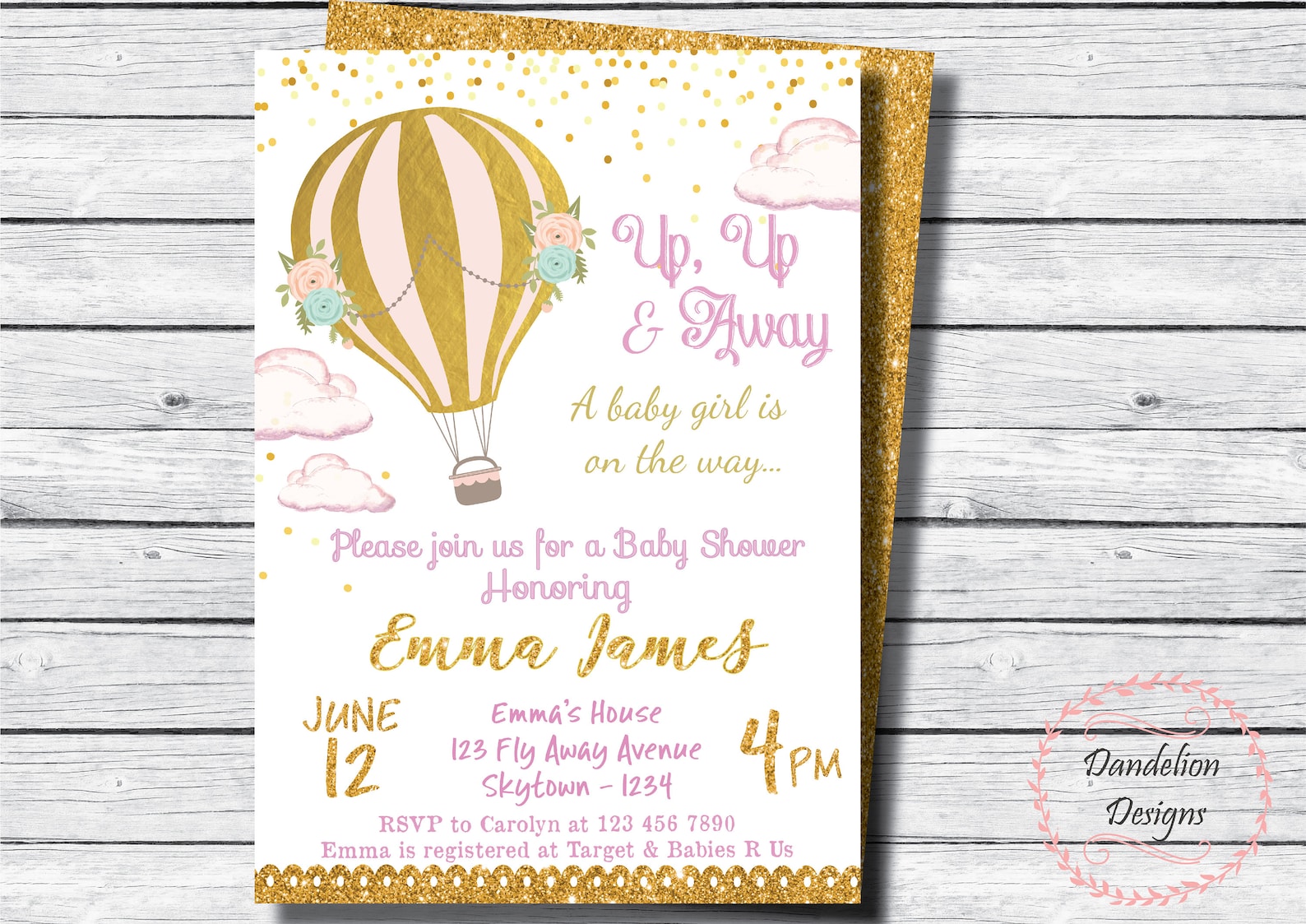 Hot Air Balloon Invitation Baby Shower Invite Hot Air - Etsy