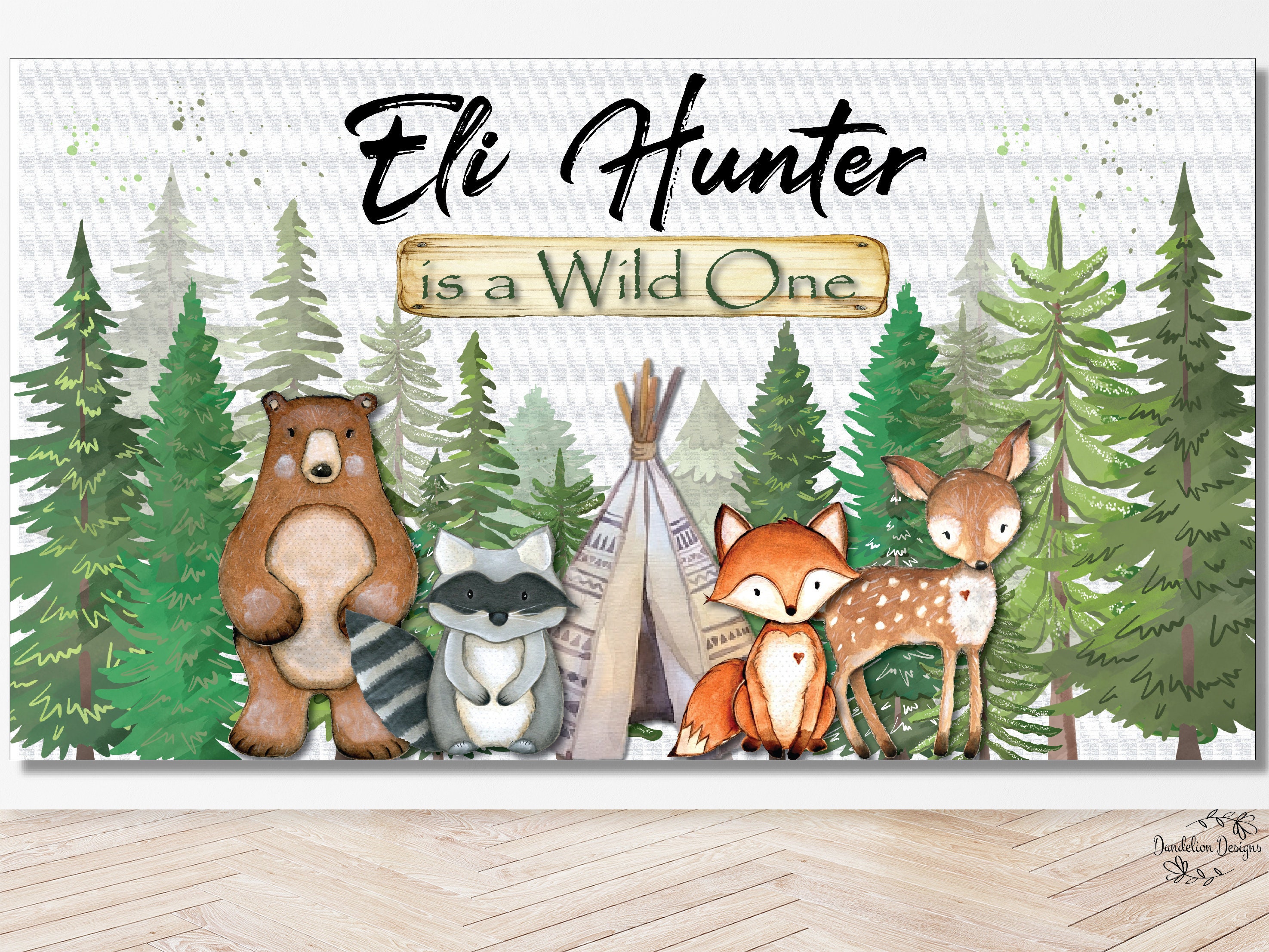Woodland Backdrop Banner Woodland Birthday Backdrop Woodland | Etsy