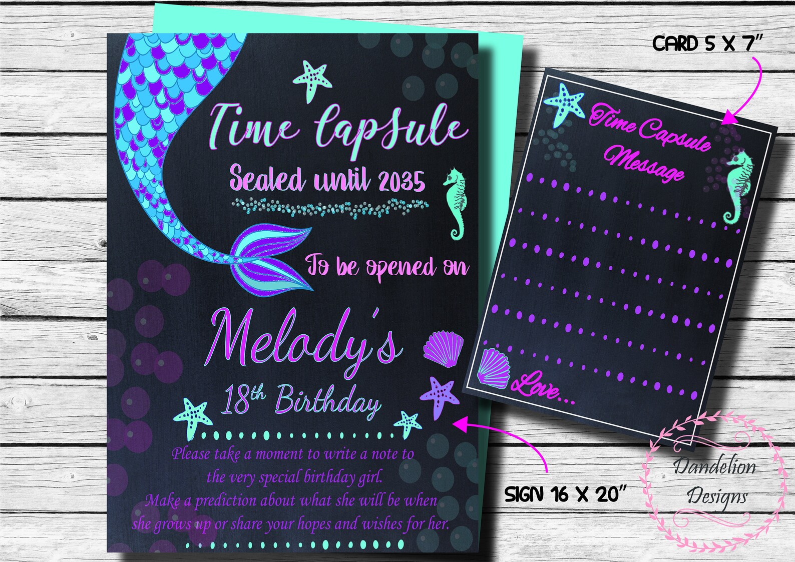Mermaid Time Capsule, Mermaid 1st Birthday, Time Capsule, Mermaid ...
