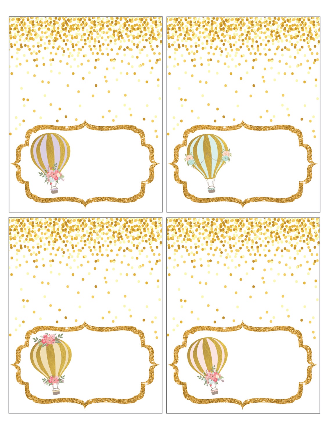 Hot Air Balloon Food Label Hot Air Balloon Food Tent Hot Air - Etsy