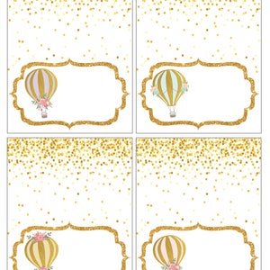 Hot Air Balloon Food Label Hot Air Balloon Food Tent Hot Air - Etsy