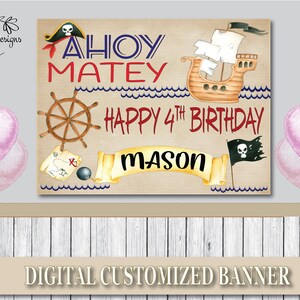 Pirate Backdrop Banner, Pirate Banner, Pirate Theme, Pirate Birthday ...