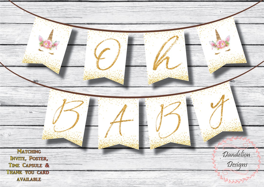 Unicorn Baby Shower Banner Unicorn Baby Shower Unicorn - Etsy