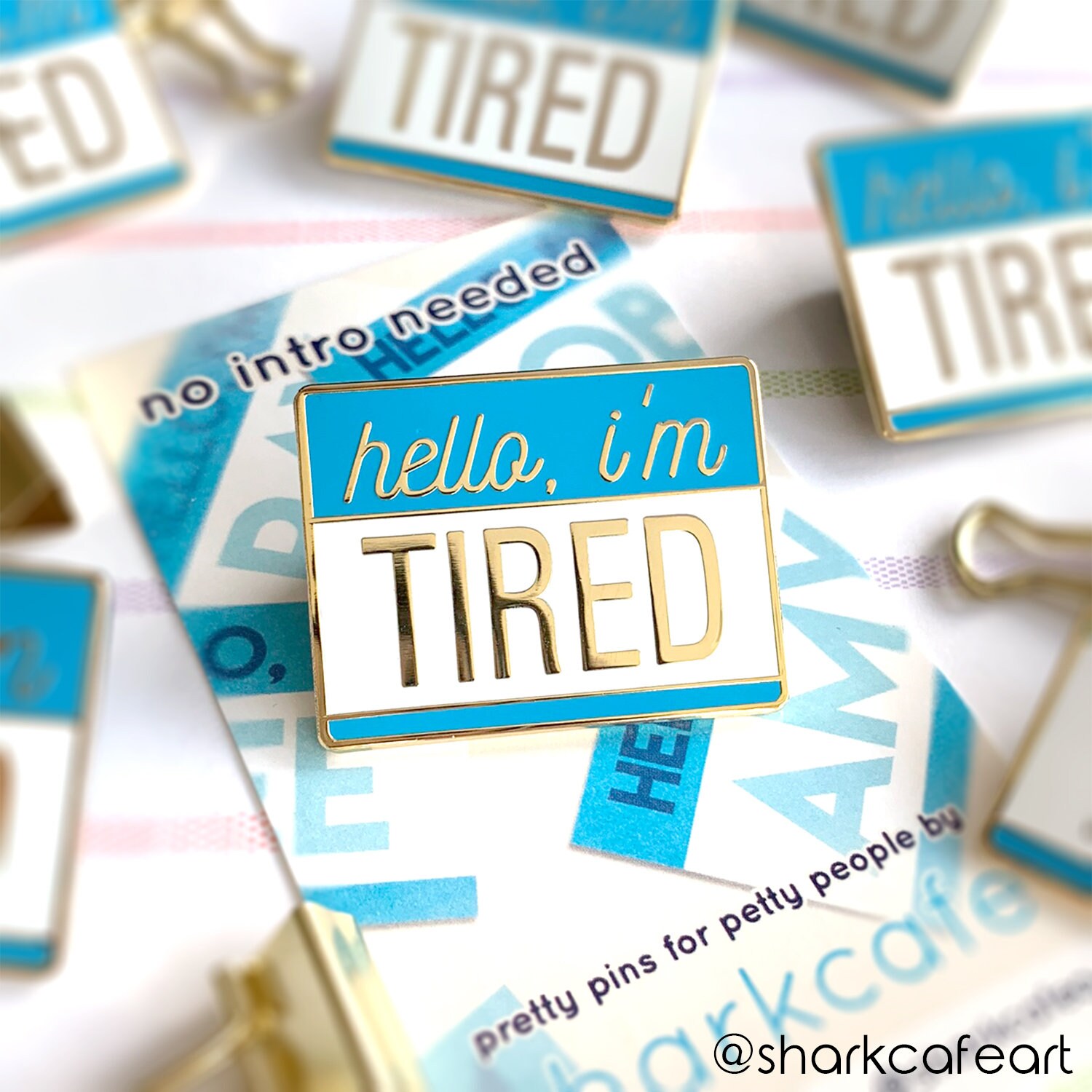 Hello I'm Tired Hard Enamel Pin | Cute Pin | Self Care Pin | Mental ...