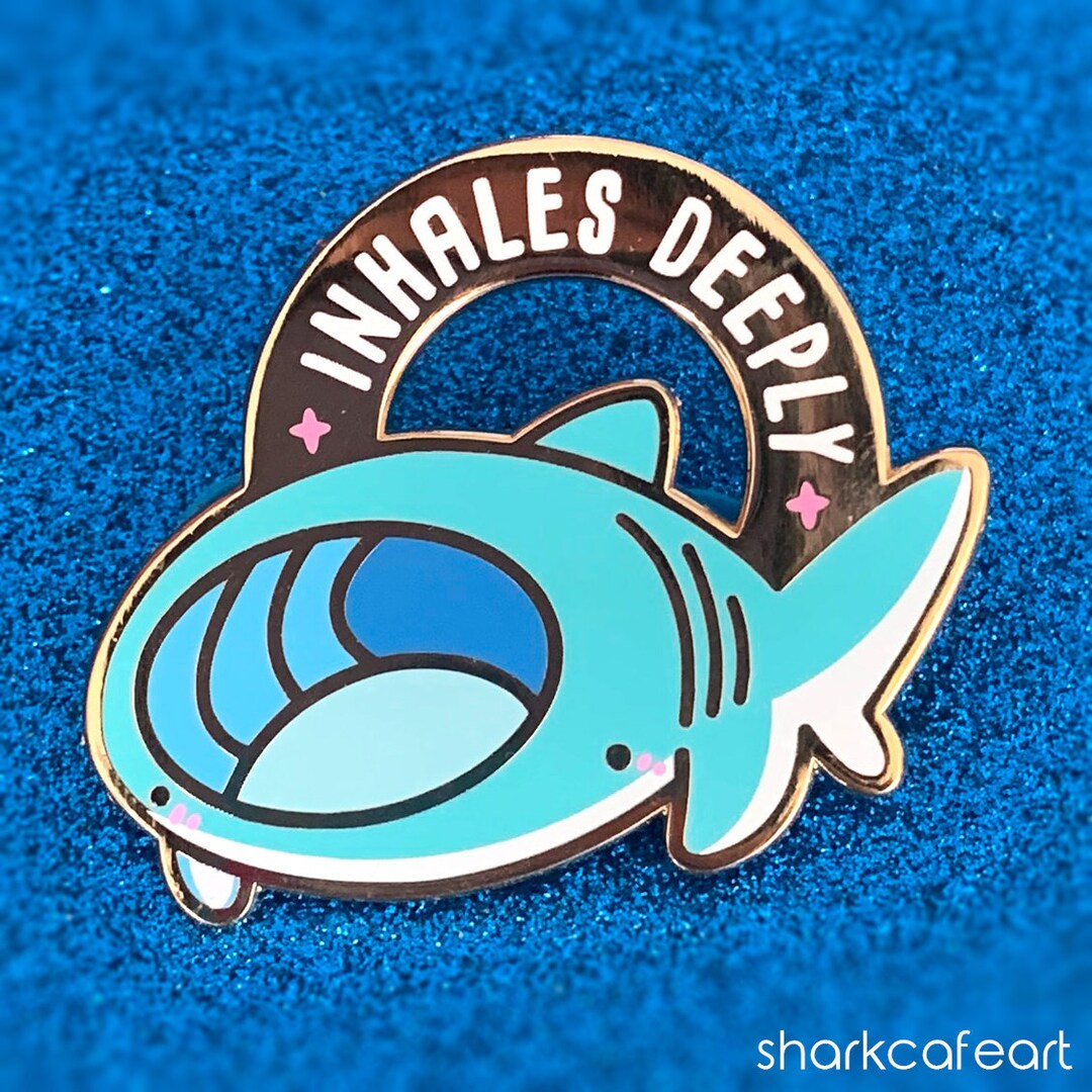 Basking Shark Hard Enamel Pin | Shark Lover Gift | Cute Enamel Pin ...