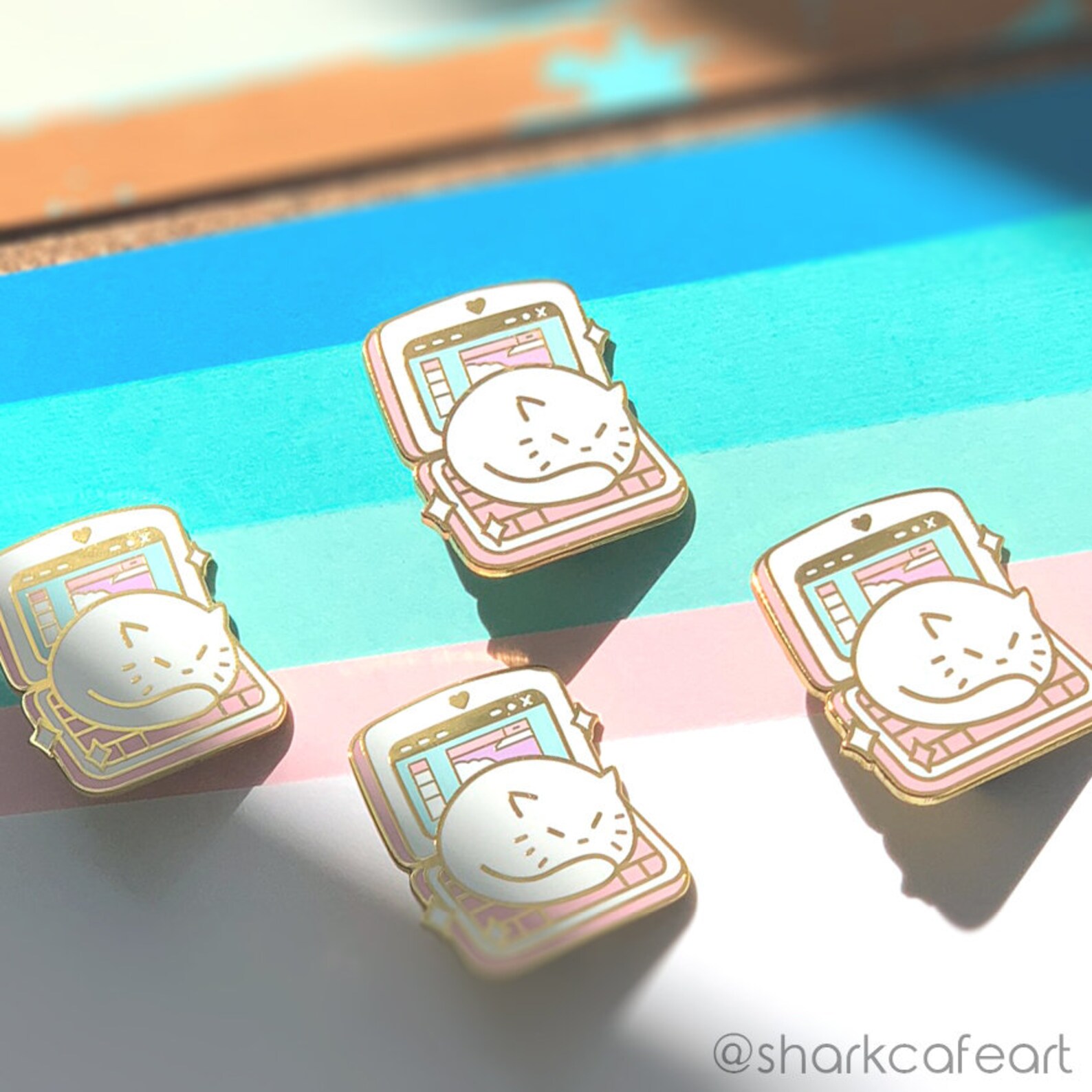 Naptop Cat Hard Enamel Pin Computer Cat Enamel Pin Cat - Etsy