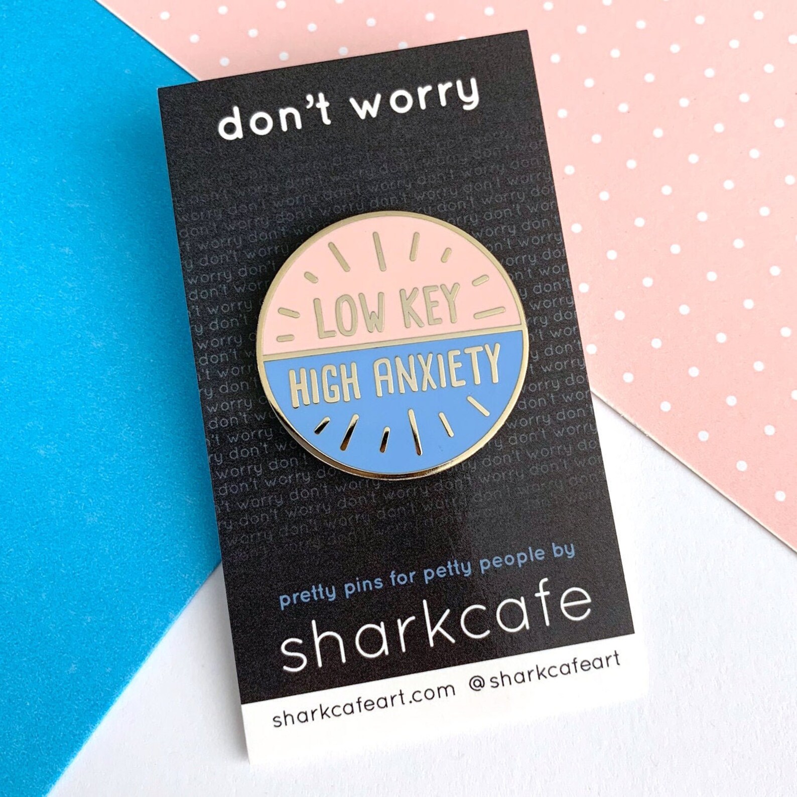 Low Key High Anxiety Enamel Pin Mental Health Pin Funny - Etsy