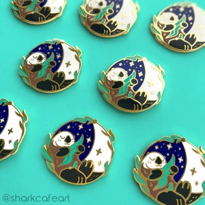 Lunar Otter FLAWED Enamel Pin | Sea Otter Enamel Pin | Sea Animals ...