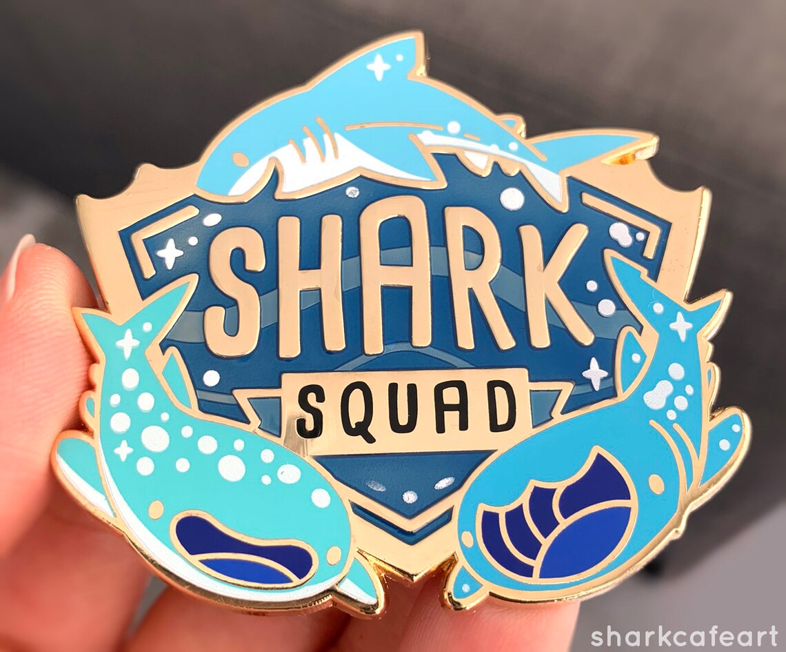 Shark Squad Hard Enamel Pin Shark Lover Enamel Pin Shark | Etsy