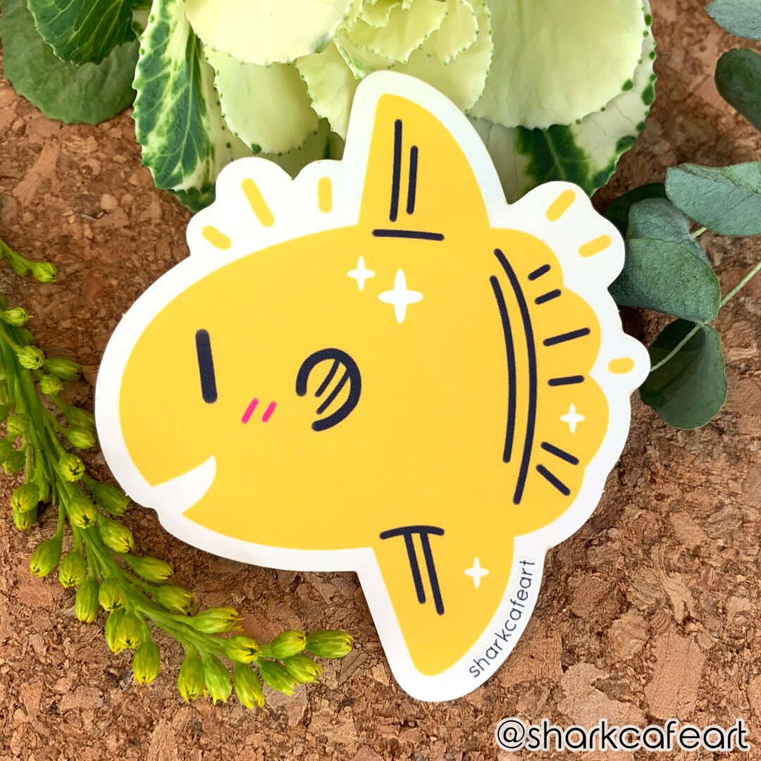 Mola Mola Sunfish CLEAR Sticker | Cute Ocean Animal Sticker | Funny ...