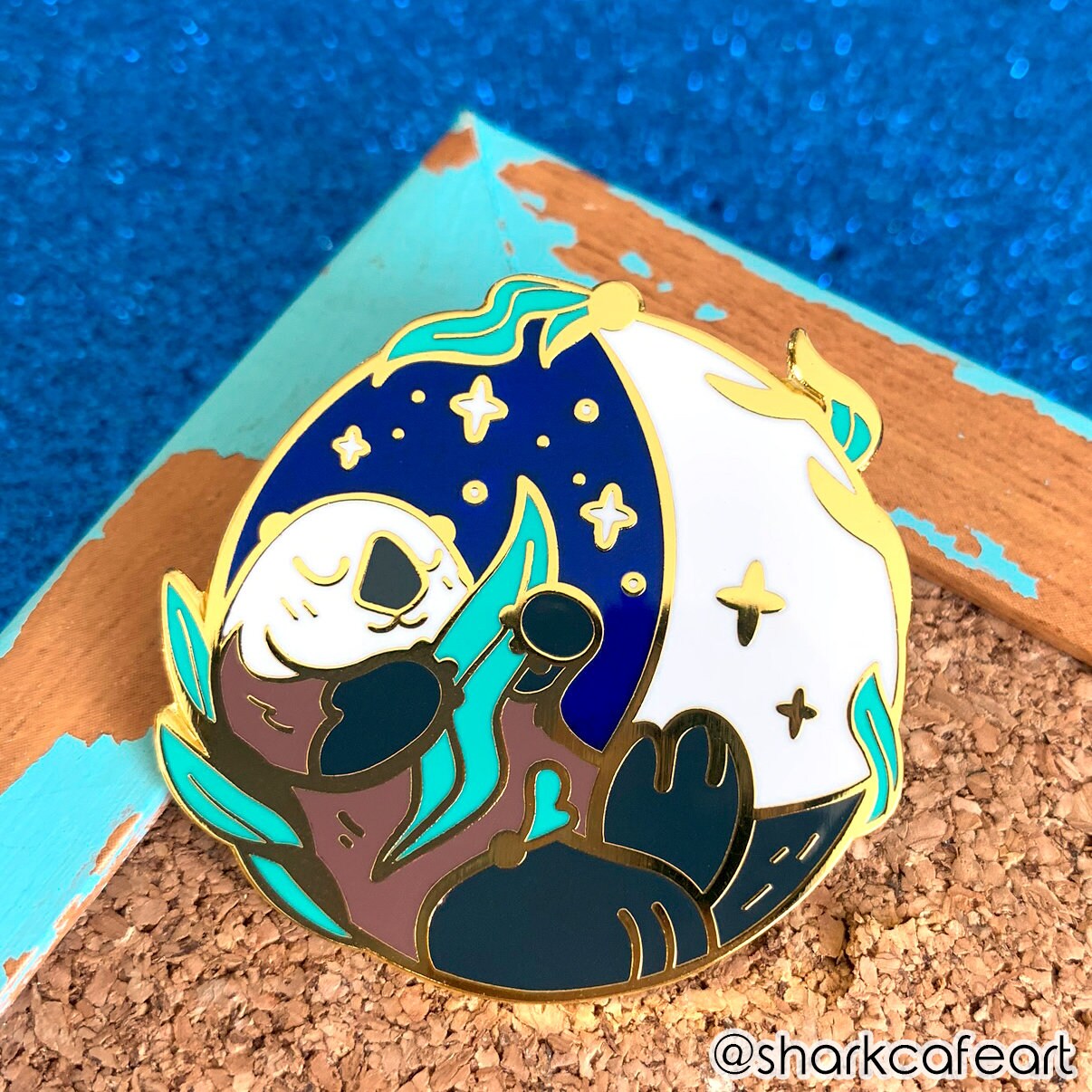 Lunar Otter FLAWED Enamel Pin Sea Otter Enamel Pin Sea - Etsy