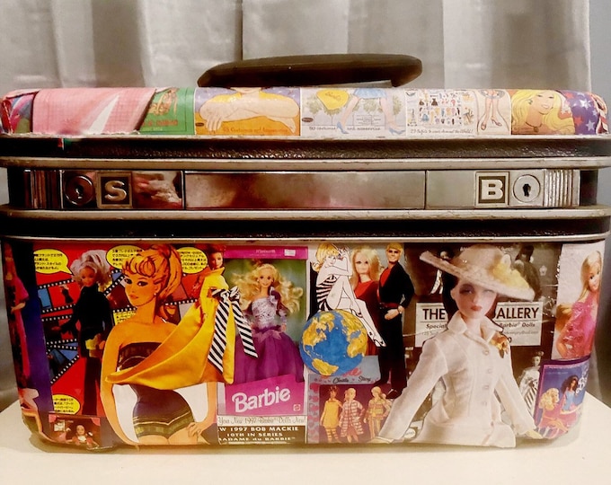Vintage Samsonite Train Case/upcycled/decoupaged Fashon Doll-barbie ...