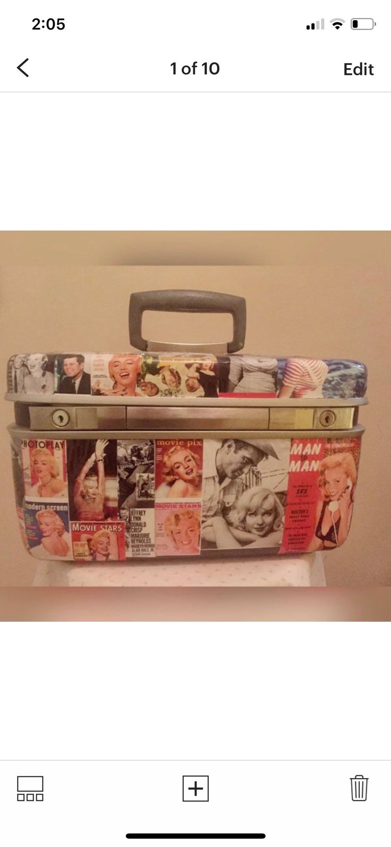 MADE TO Order-upcycled Vintage Train Case-marylin Monroe - Etsy
