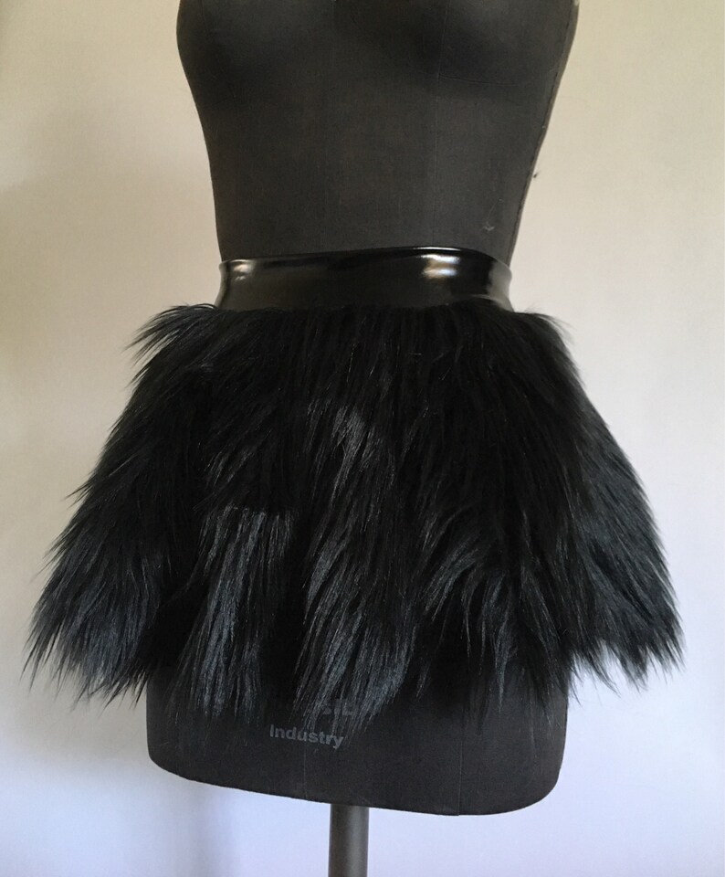 Black Fur Circle MINI or MICRO Skirt Festival Rave Kawaii - Etsy