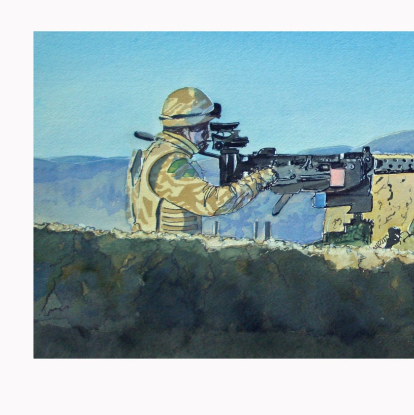 Royal Marine 0.5 Heavy Machine Gunner Small Signed Art Print - Etsy