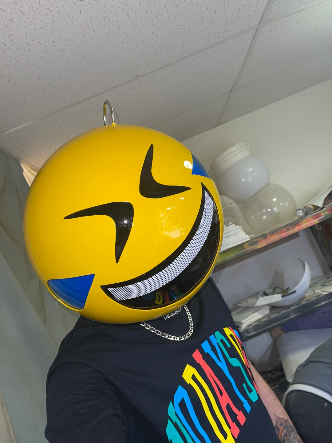 Laughing Sideways Emoji Helmet - Etsy