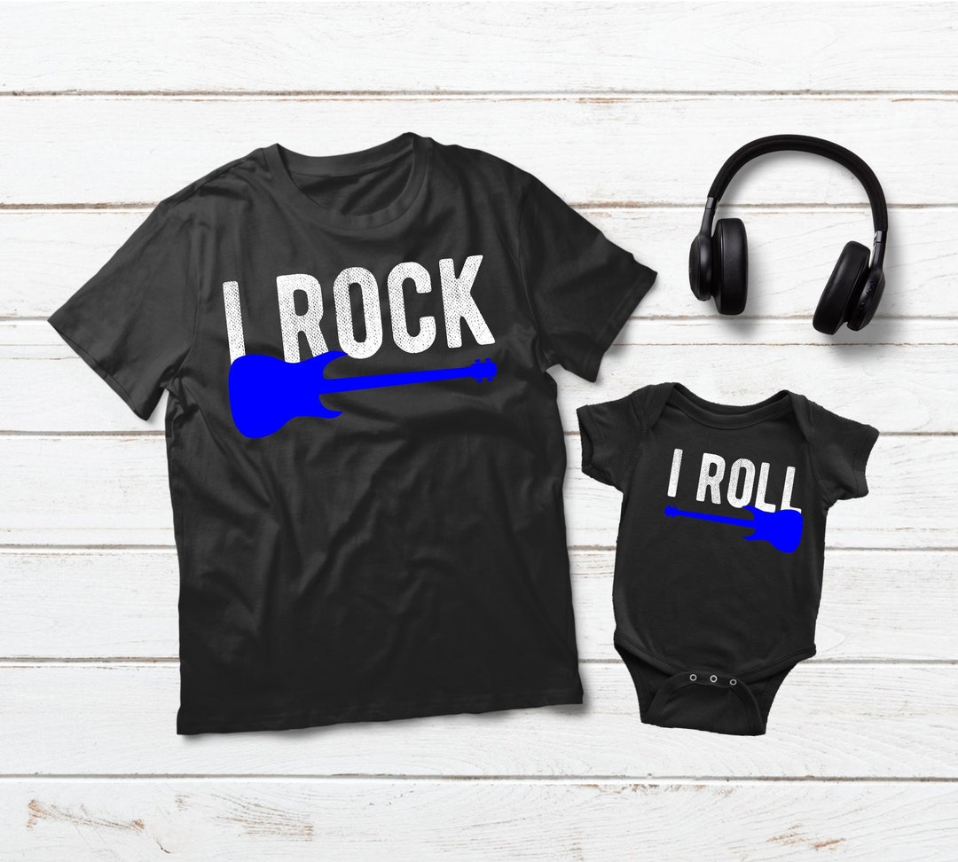 Dad and Son Shirts Father Son Matching Outfits Rock and Roll Guitar ...