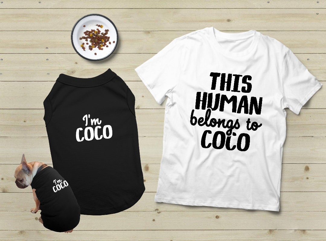 Dog Owner Matching Outfits Custom Name Dog Clothes Personalized Pet ...