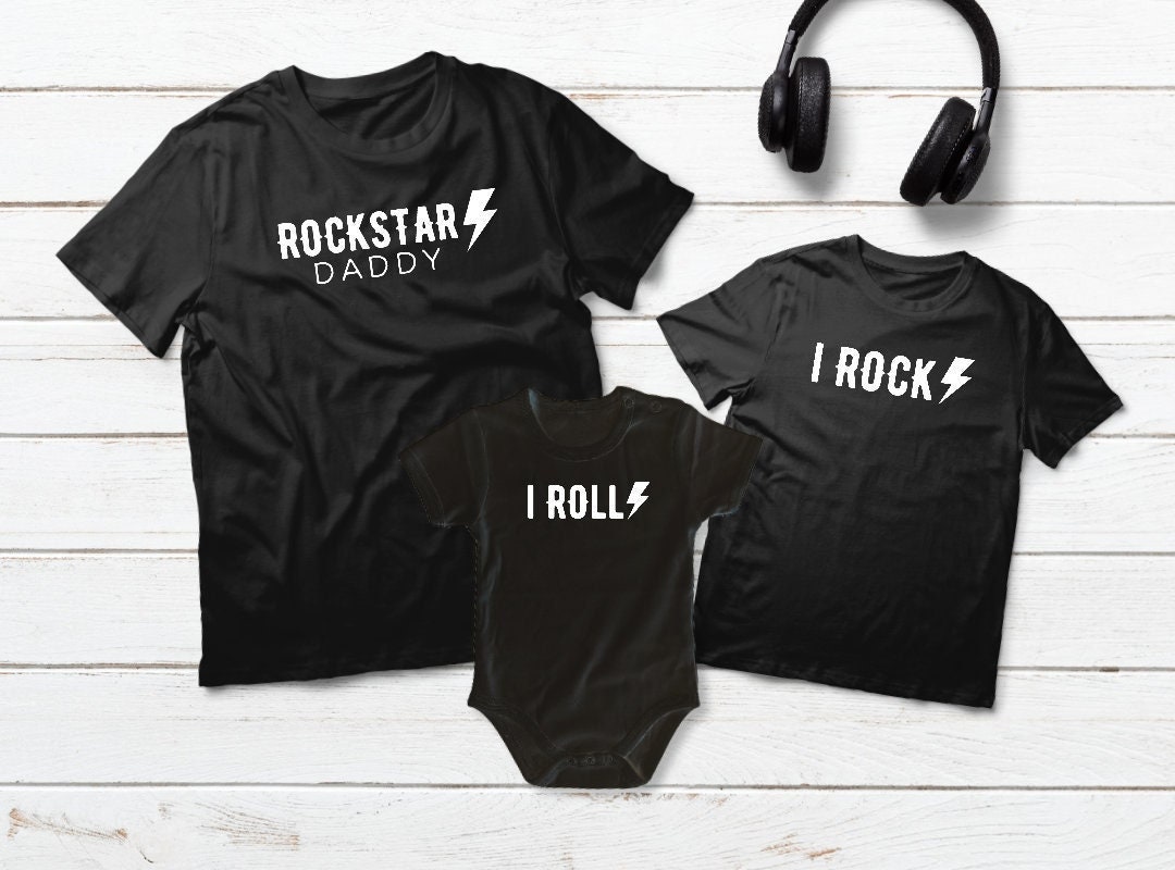 Dad and Baby Matching Shirts Rockstar Daddy and Me Outfits Rock and ...
