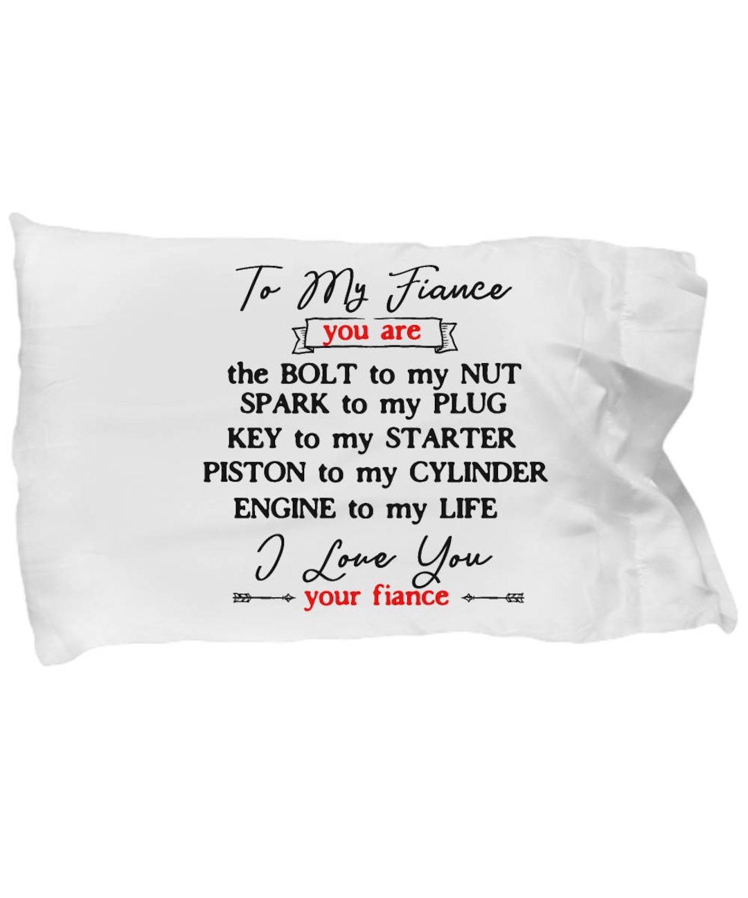 Mechanic Gift for Fiance Men Funny Love Pillowcase Mechanical Pillow ...
