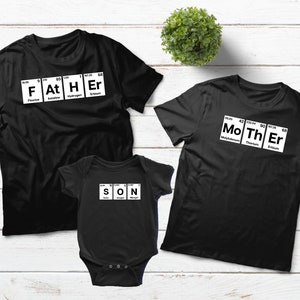 Family Outfits Periodic Table Elements Matching Shirts Science Gifts ...