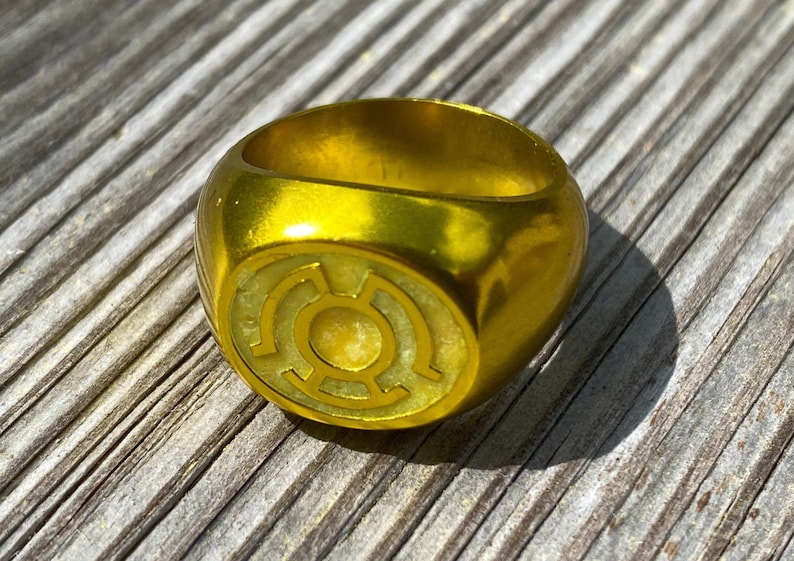 Anodized Yellow Fear Ring - Etsy