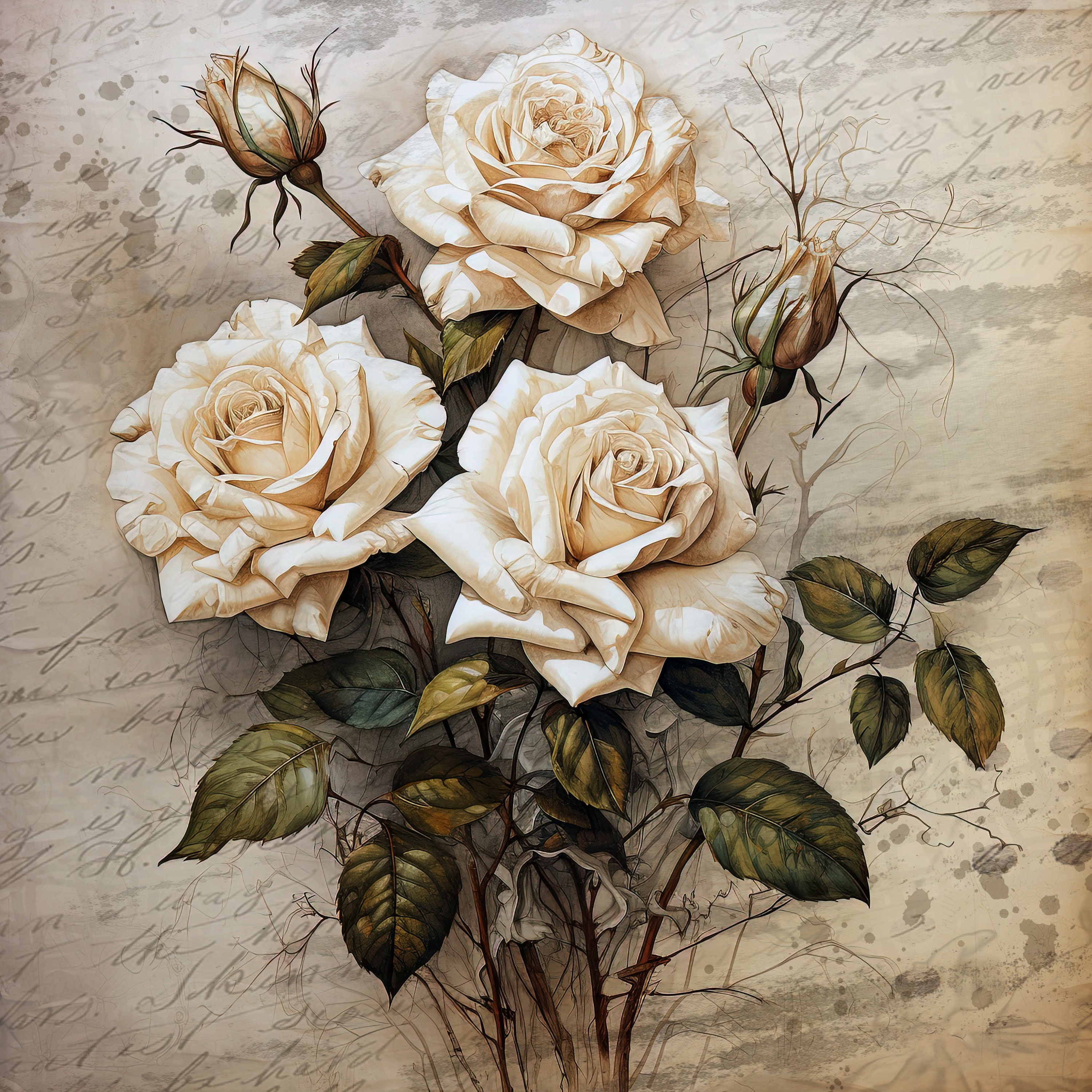 Vintage Bluebird and Roses Junk Journal Pages - Etsy