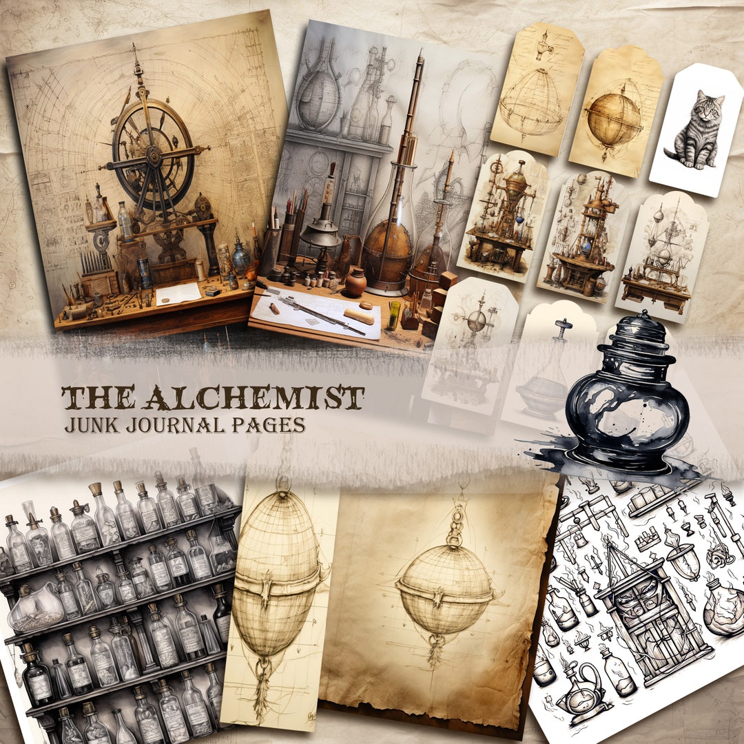 The Alchemist Vintage Junk Journal Pages - A5 - Etsy