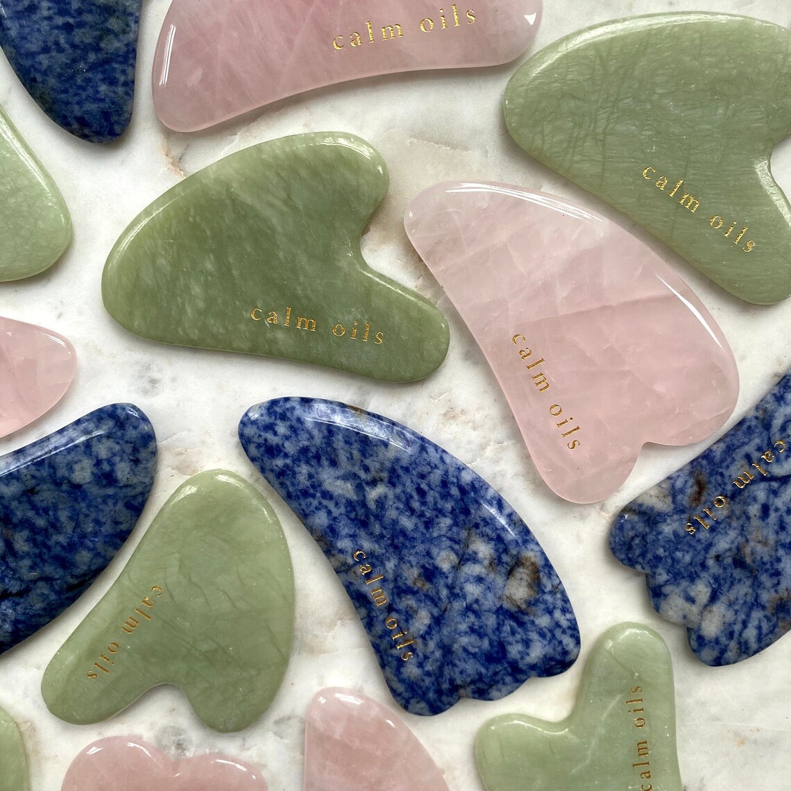 Gua Sha: Luxury Rose Quartz Gua Sha, Jade Gua Sha, Blue Spot Jasper Gua ...